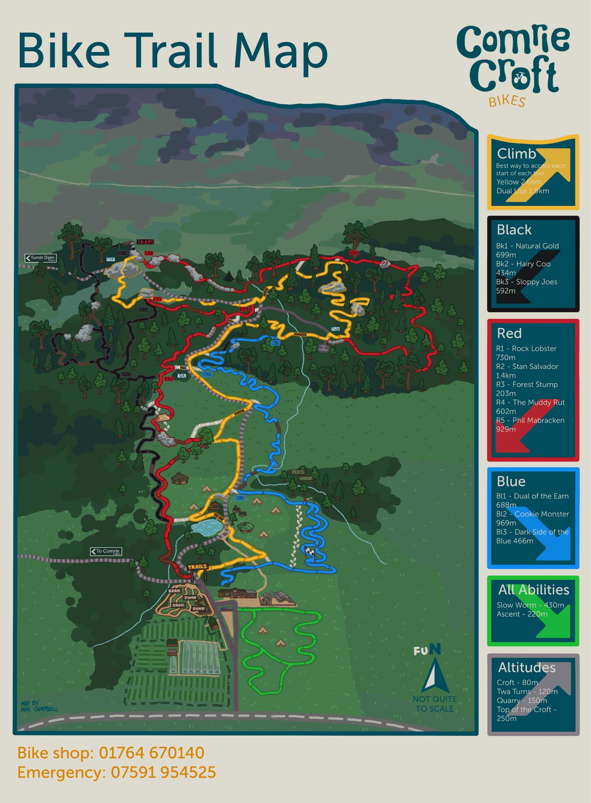 Mountain Bike Trail Map at Comrie Croft – ComrieCroftBikes